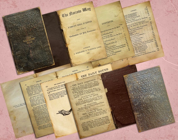 Antique Mini Book Kit Digital Book Cover Printable Book | Etsy