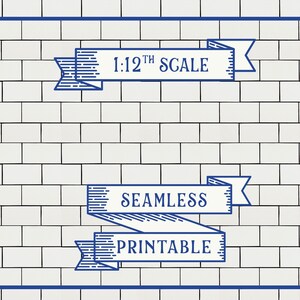 White Subway Tile Printable Wallpaper Download Miniature Flooring 1:12 ...