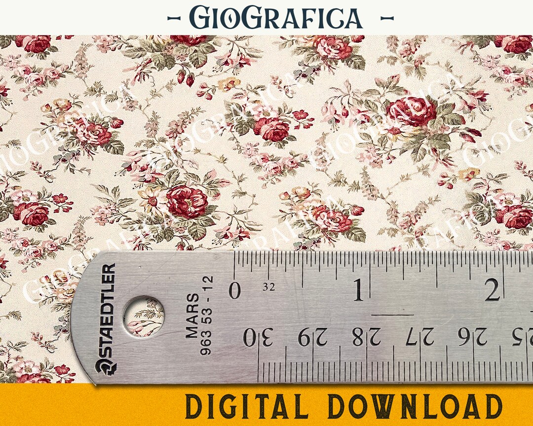 Pink and Red Roses Vintage Wallpaper, DIGITAL DOWNLOAD, Printable ...