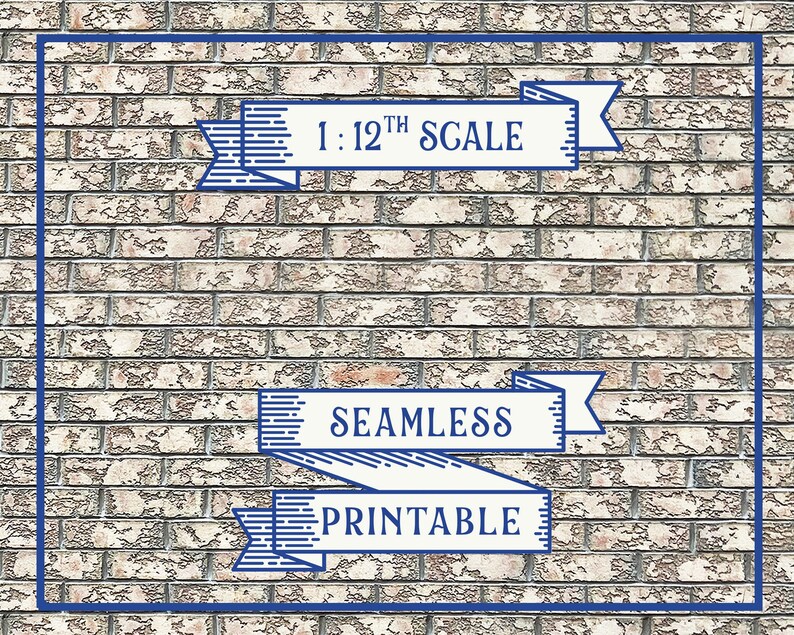 Dollhouse Grey Brick Wall: 1/12 Scale Miniature Printable (PDF) - Etsy