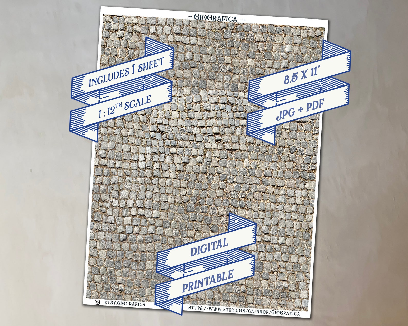 Ancient Rome Cobblestone Paving, Miniature Printable Flooring ...