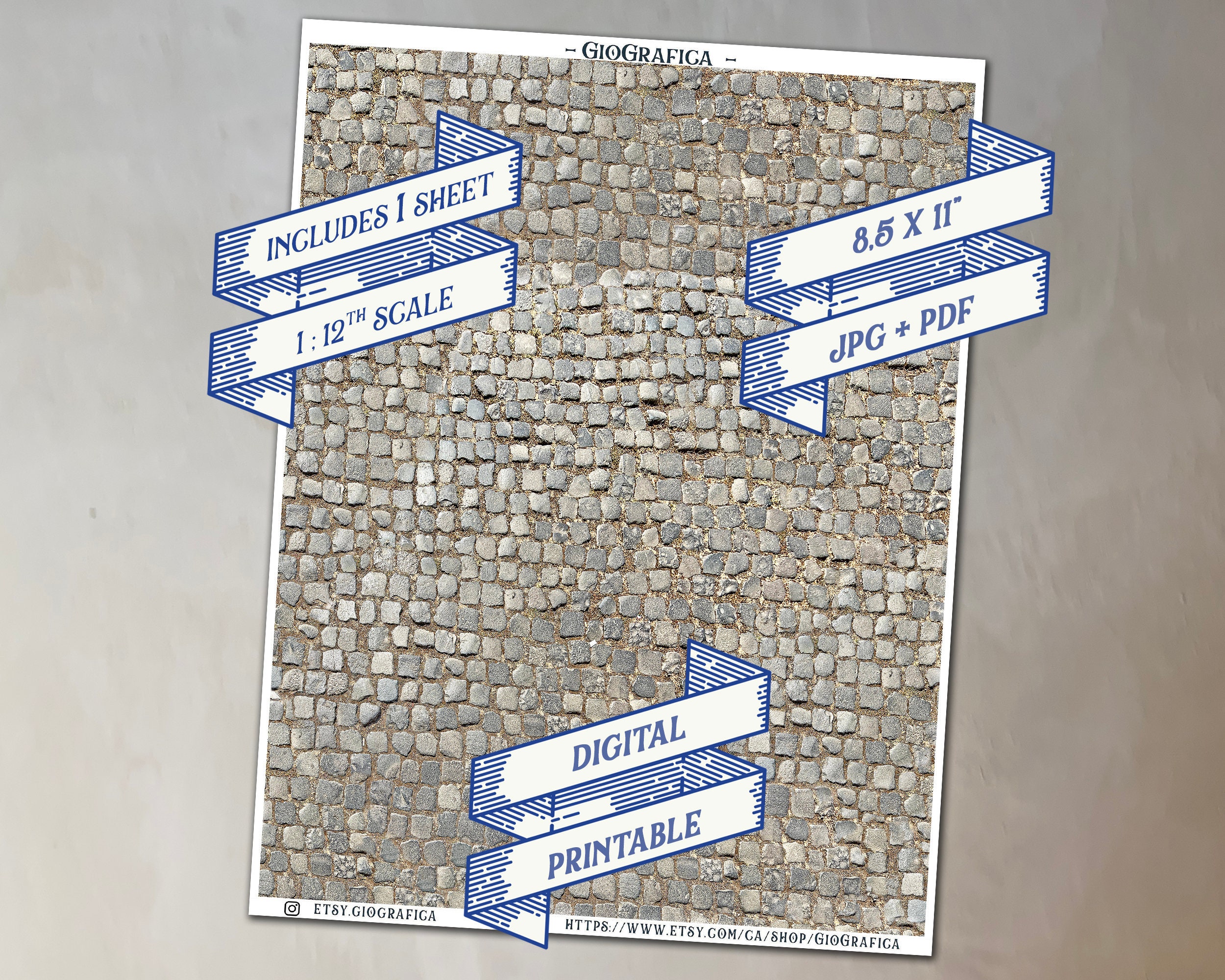 Ancient Rome Cobblestone Paving Miniature Printable Flooring - Etsy