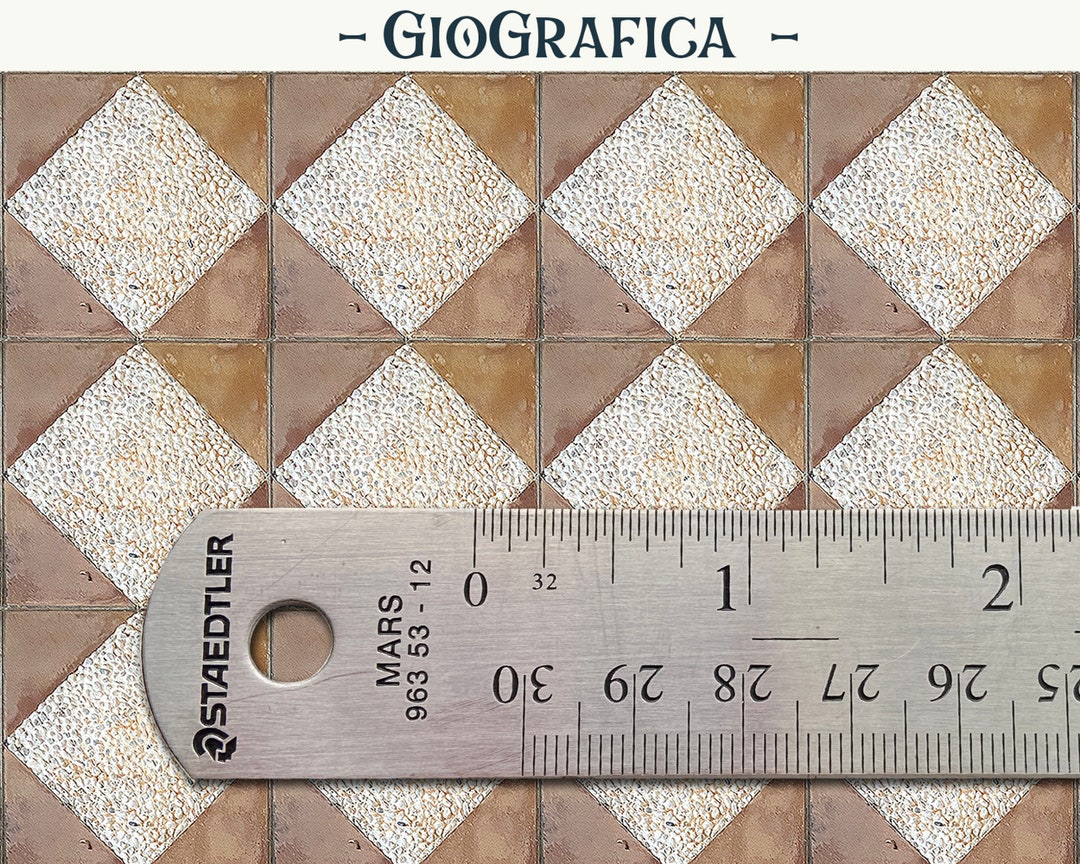 Checker Terracotta Cotto Floor, Printable Dollhouse Floor 1/12, DIGITAL ...