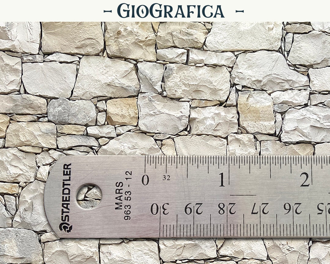 White Dry-stacked Stone Retaining Wall, Printable Dollhouse Wall 1/12 ...