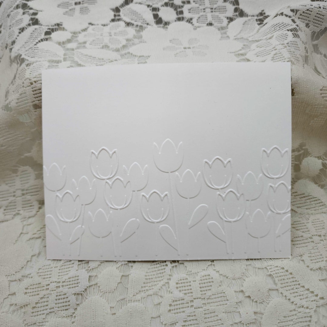 Embossed Tulips Card Front, A2 Embossed Sheets, Embossing Card Front ...