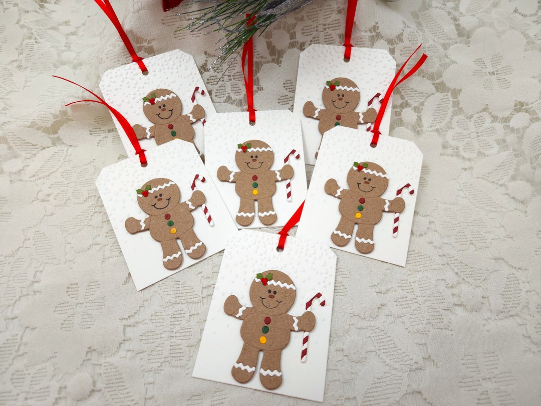 Gingerbread Man Christmas Gift Tags Set of 6 Handmade Tags - Etsy