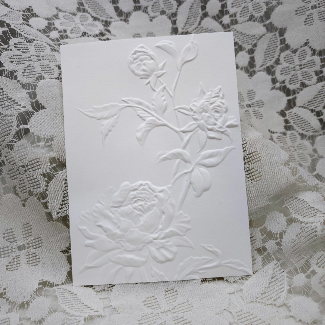 Embossed Rose Card Front, 3D Embossing Card Front, Scrapbooking, Card ...