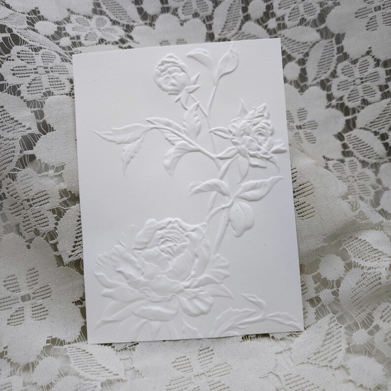 Embossed Rose Card Front, 3D Embossing Card Front, Scrapbooking, Card ...