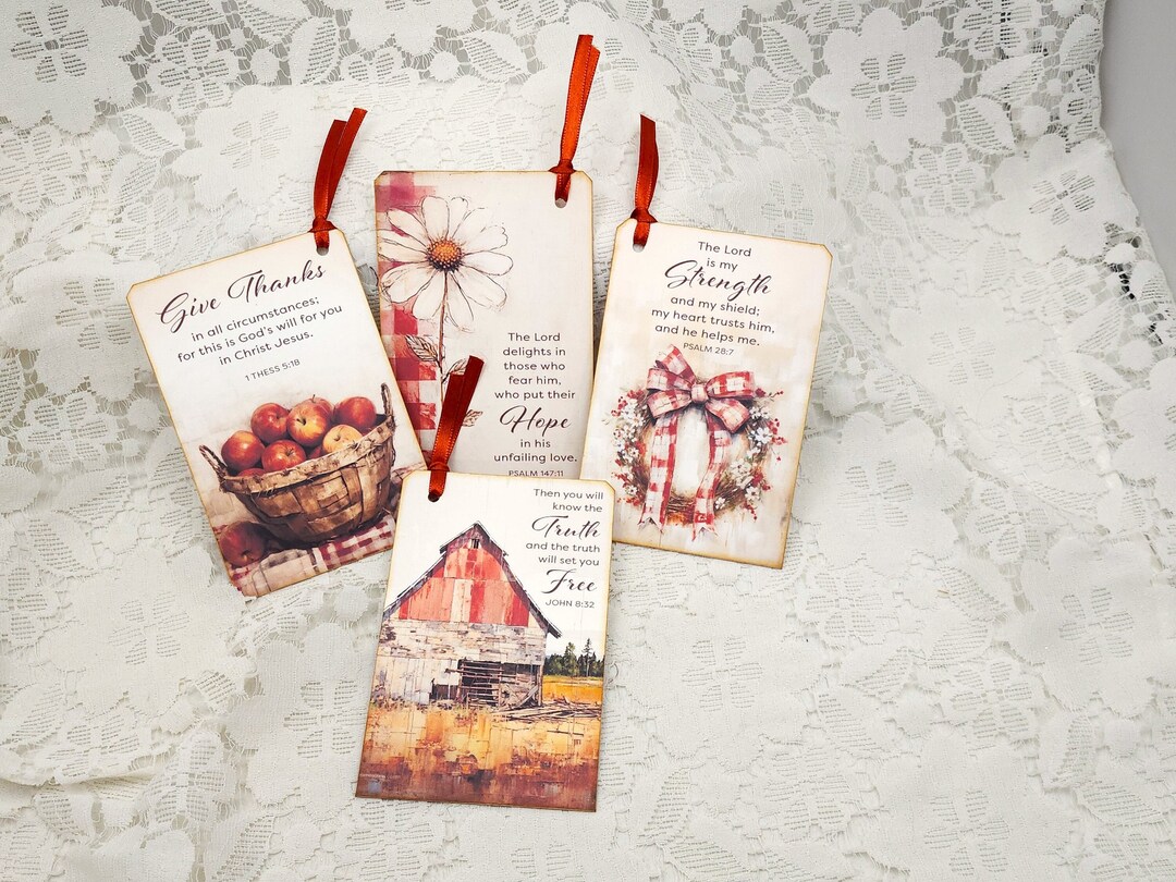 Scripture Bookmarks: Psalm Verses, Christian Gift Tags, Set of 4 Fth061 ...