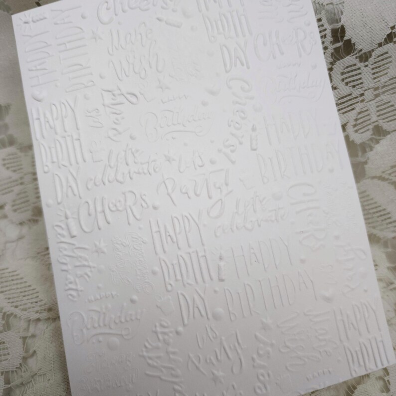 Embossed Happy Birthday Card Front 3D Embossing Card Front - Etsy