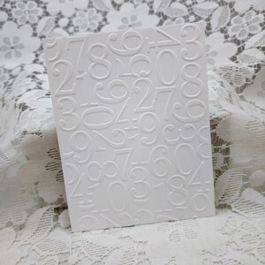 Embossed Numbers Card Front, A2 Embossed Sheets, Embossing Card Front ...