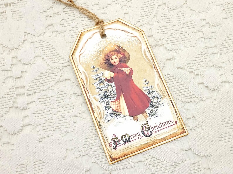 Vintage Christmas Gift Tags: Mid Century Ephemera, Set of 6 Ctg020 - Etsy