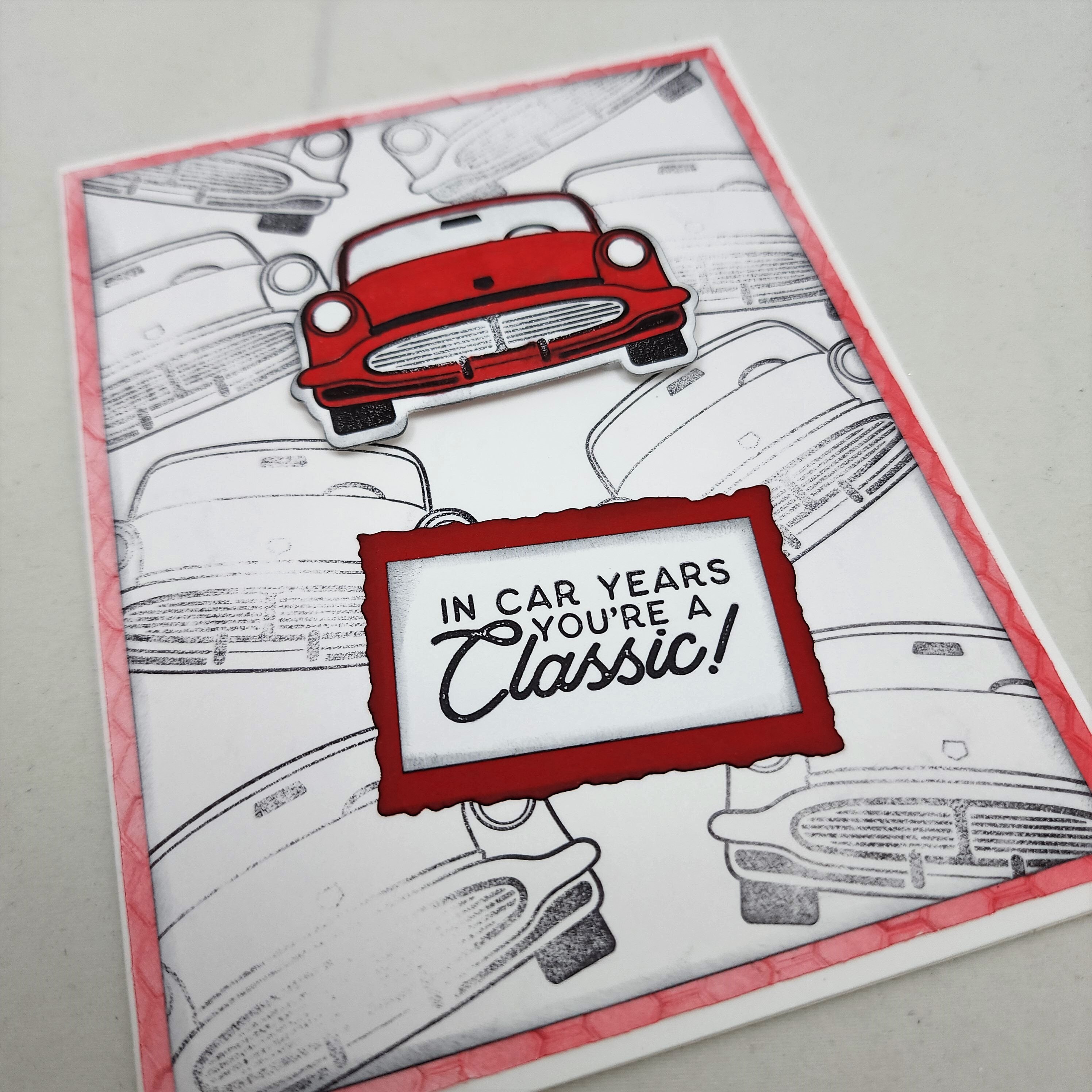 Happy Birthday Classic Car Card Red Car Card Classic Car - Etsy