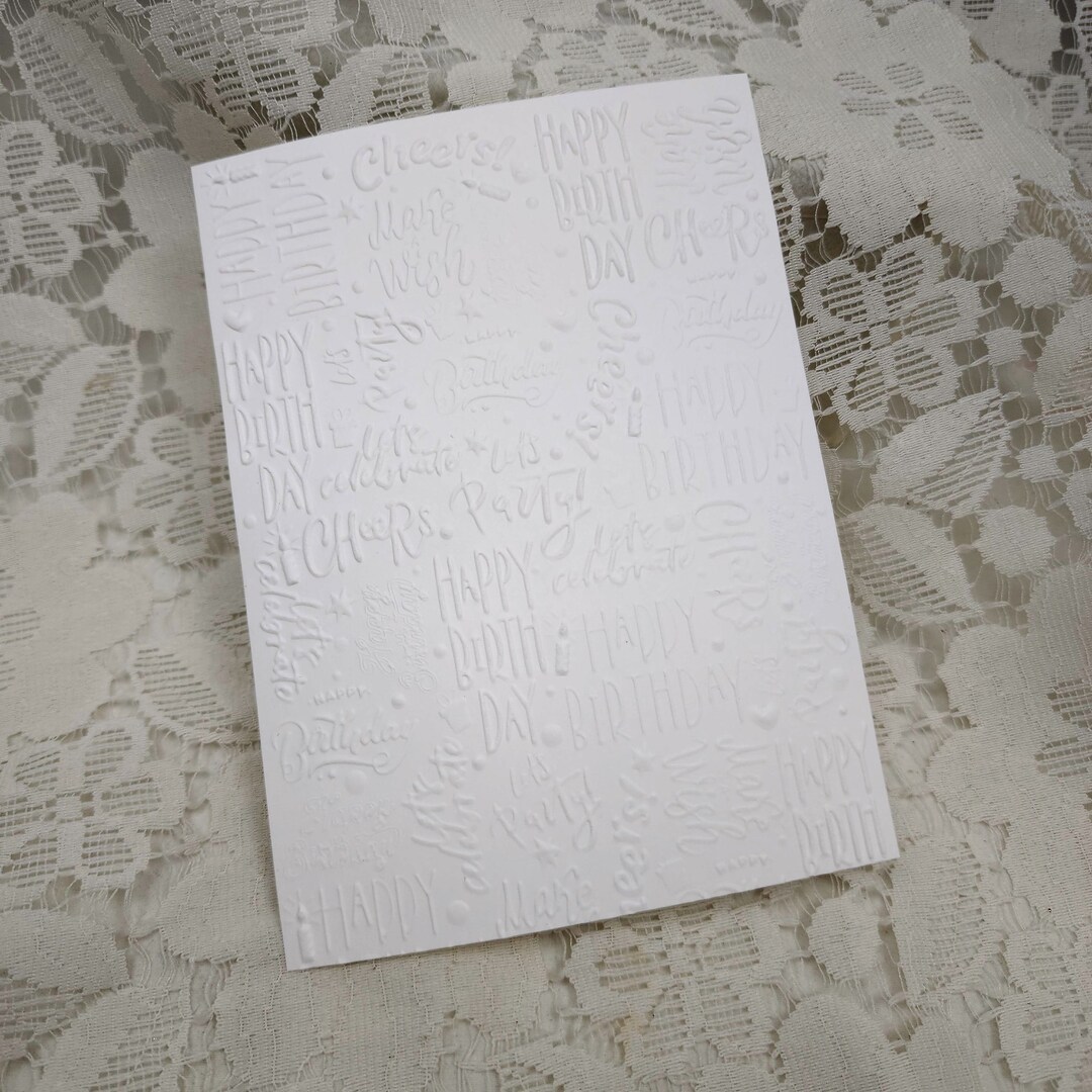 Embossed Happy Birthday Card Front, 3D Embossing Card Front ...