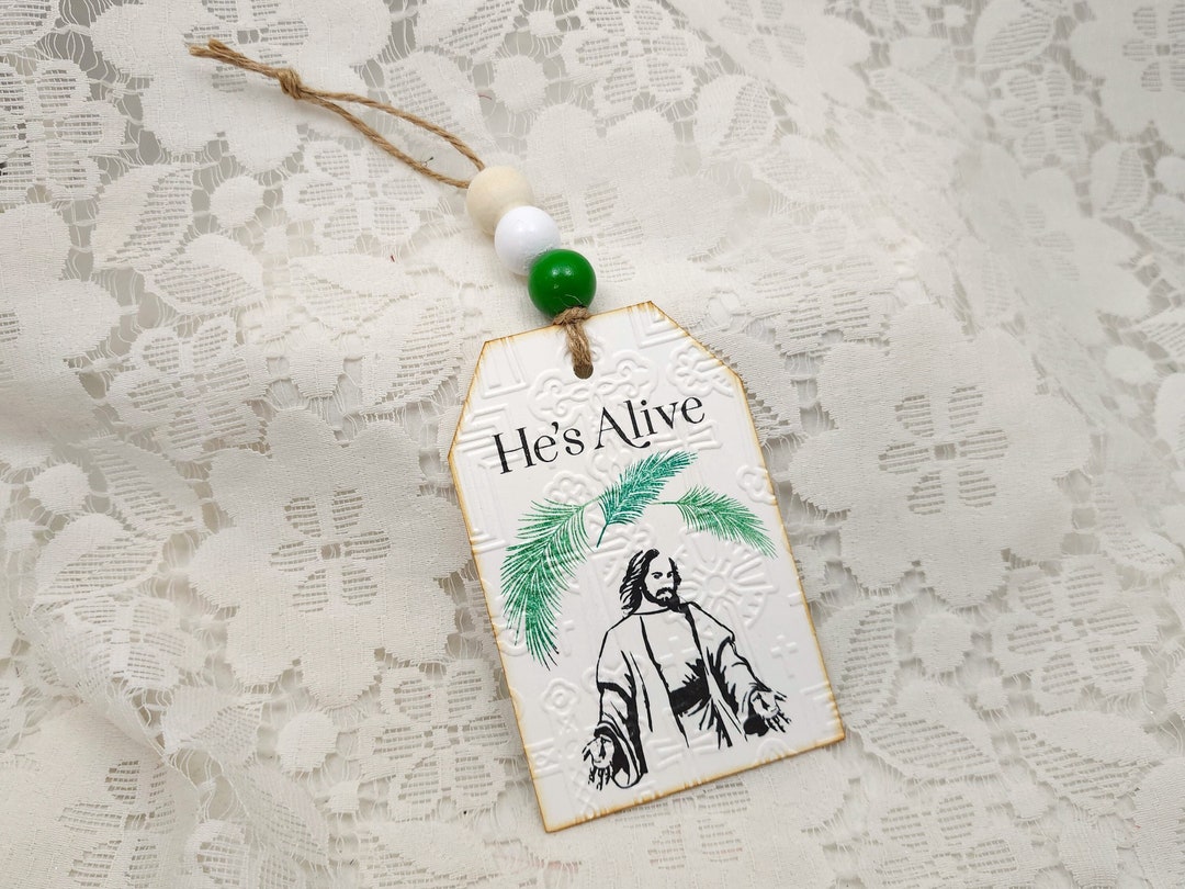 Embossed Jesus/cross Tags Designs for Decoration, He's Alive, Scripture ...