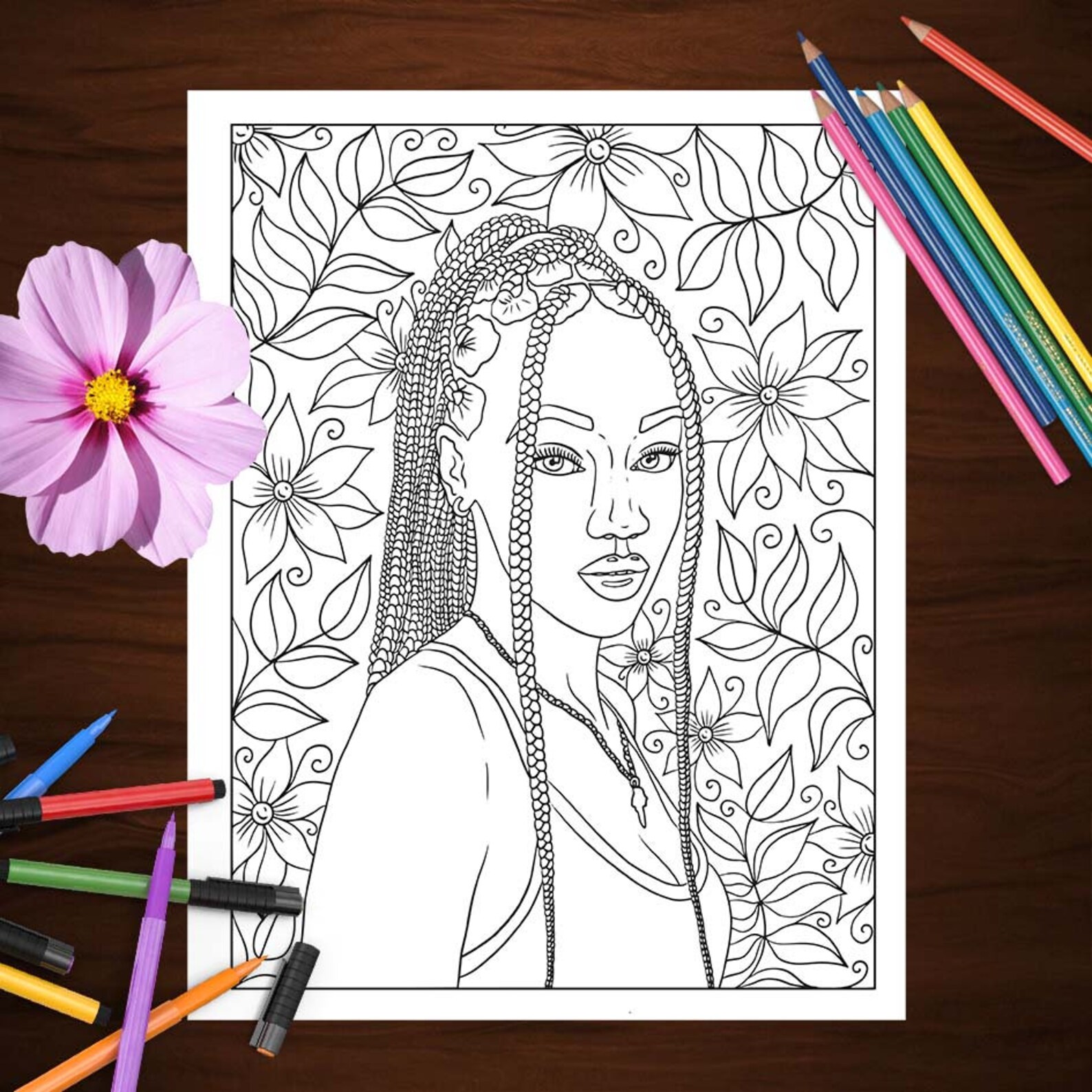 Black Women: Coloring Book 25 Brown Girls Illustrations - Etsy