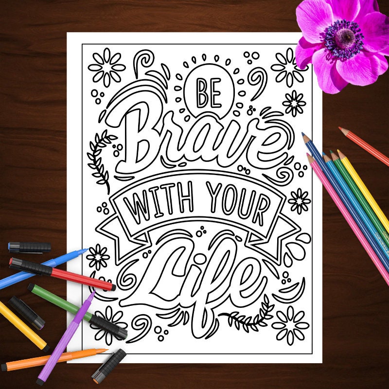 Positive Vibes – Motivational Coloring Book 50 Easy Large Prints ...