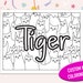 Custom Name Line Drawing Coloring Page | Personalized Gift | Kids Party ...