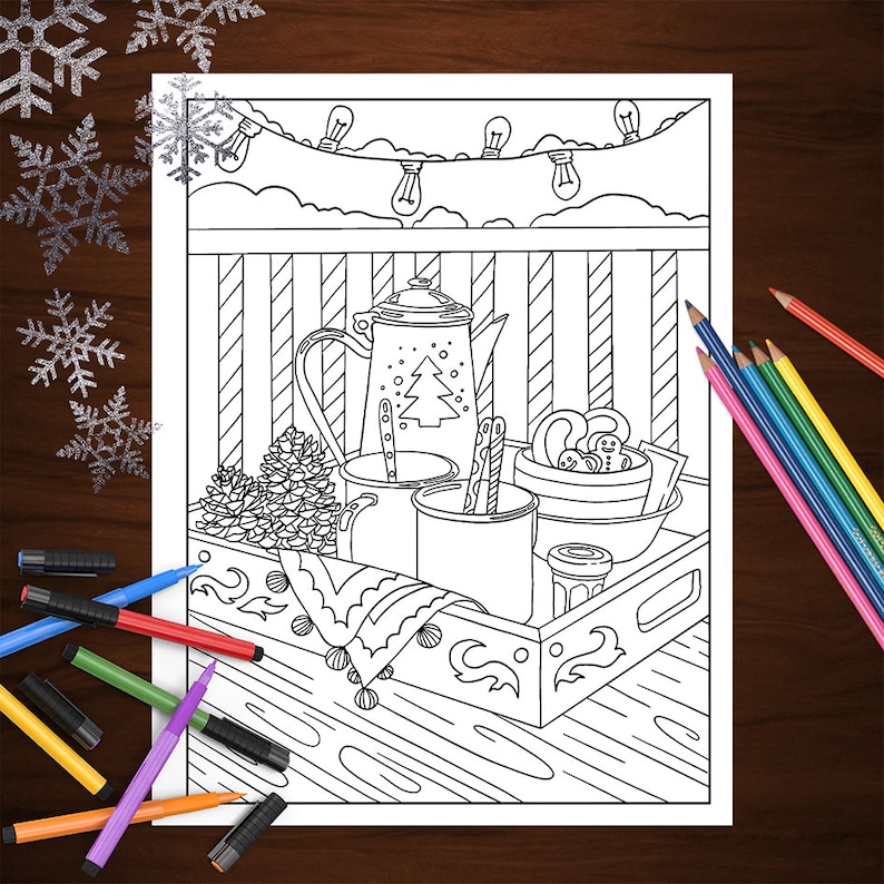 Happy Winter: Cozy Coloring Book 30 Easy Lage Prints - Etsy