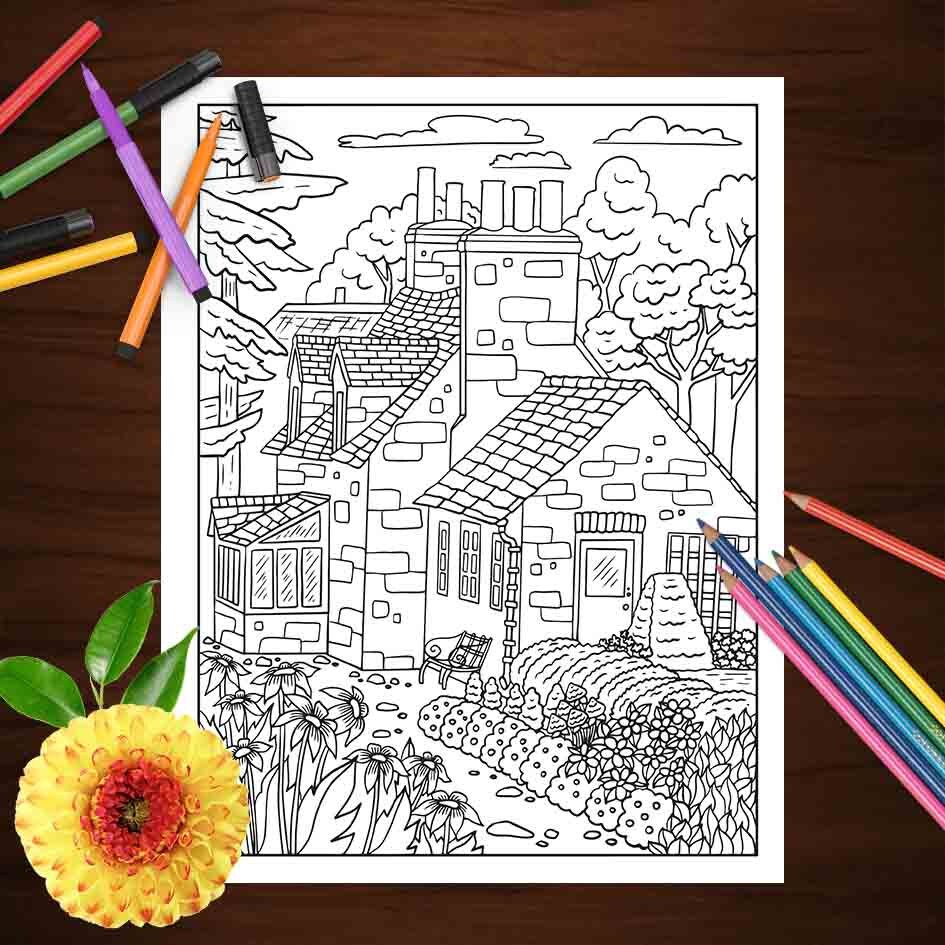 Country Farm Life Coloring Book 25 Unique Illustrations | Etsy