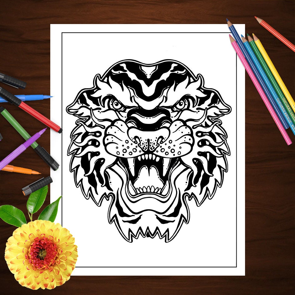 100 TATTOO VOL.2 Coloring Book for Adults 100 Large Prints - Etsy