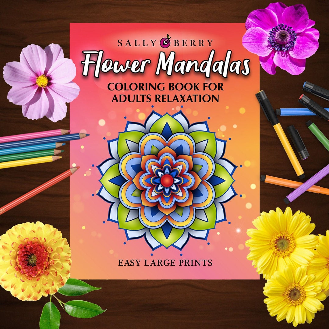 Flower Mandalas Coloring Book Amazing Patterns for Stress - Etsy