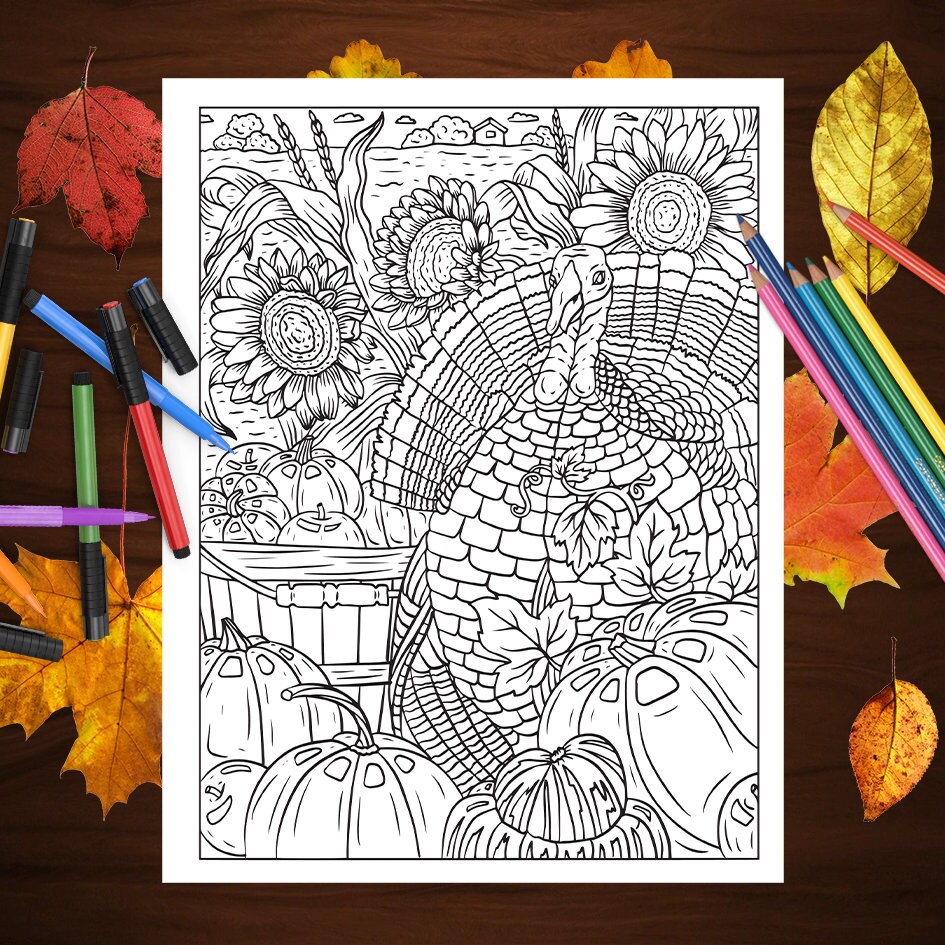 Cozy Autumn Coloring Book 25 Unique Illustrations Printable - Etsy