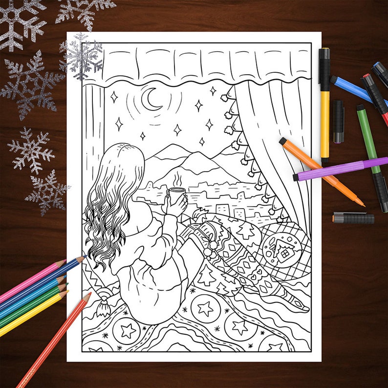 Happy Winter: Cozy Coloring Book 30 Easy Lage Prints | Etsy