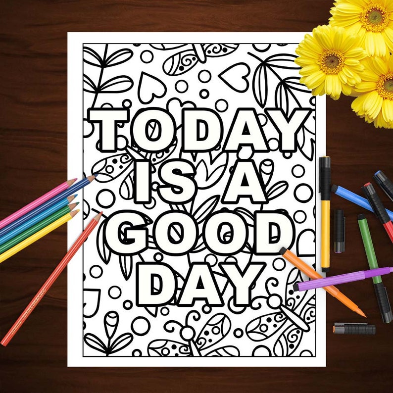 Feeling Good Today Motivational Coloring Book 50 Easy Large - Etsy