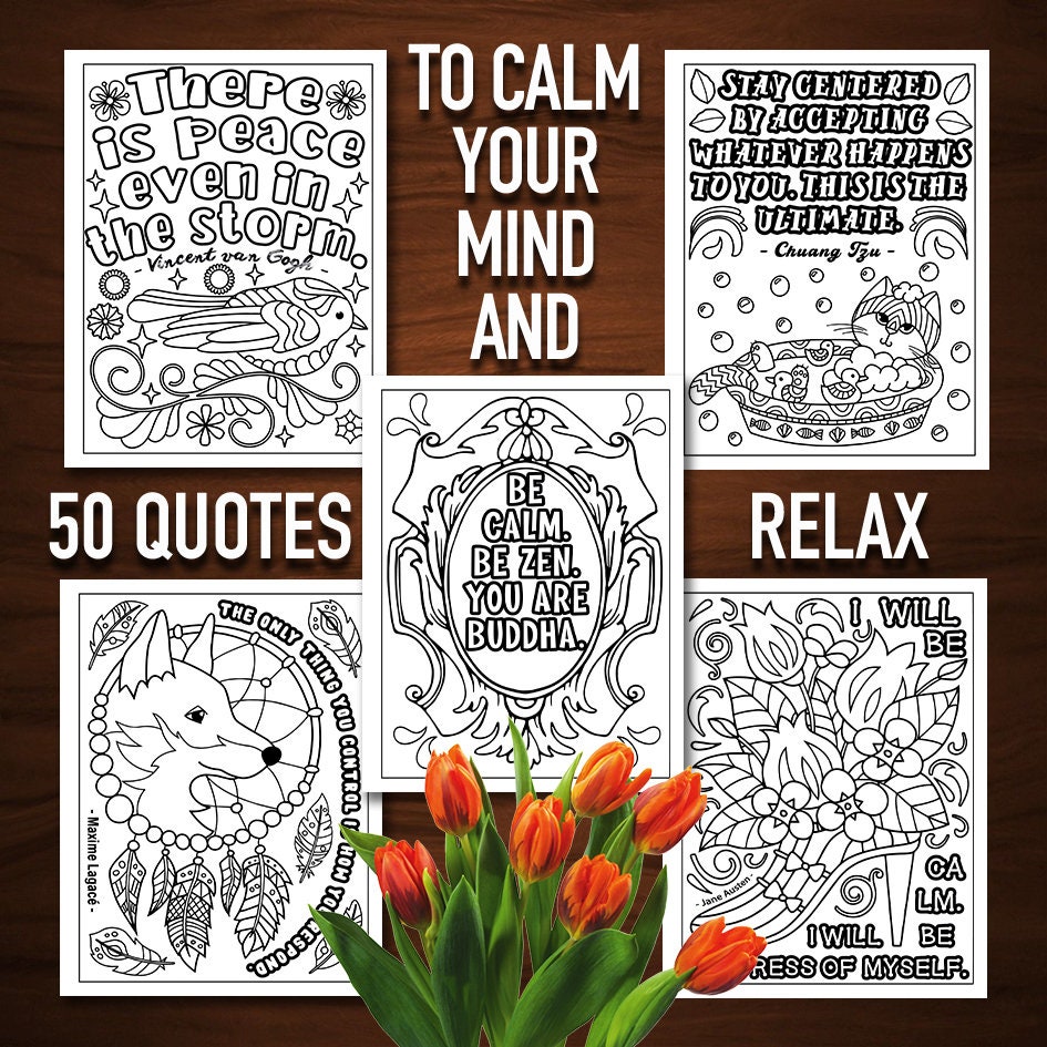 Chill Your Mind: Mindfulness Coloring Book 50 Large Prints - Etsy