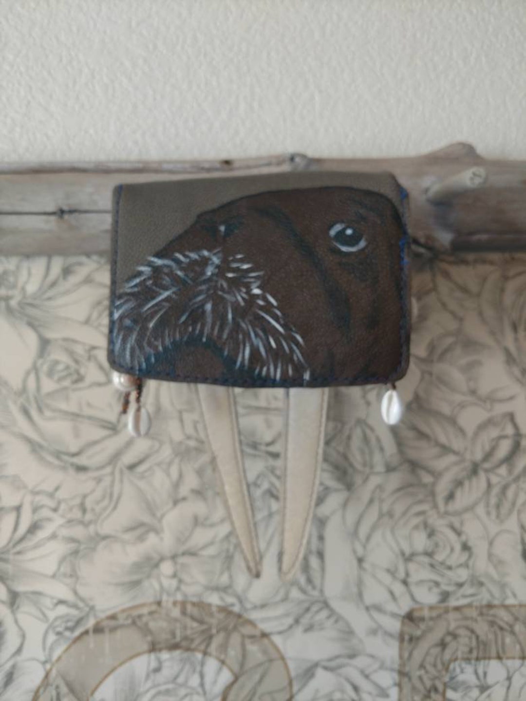 Cowhide Leather, Walrus, Seashells, Glass Beads, Hip Pouch, Dead Fish ...