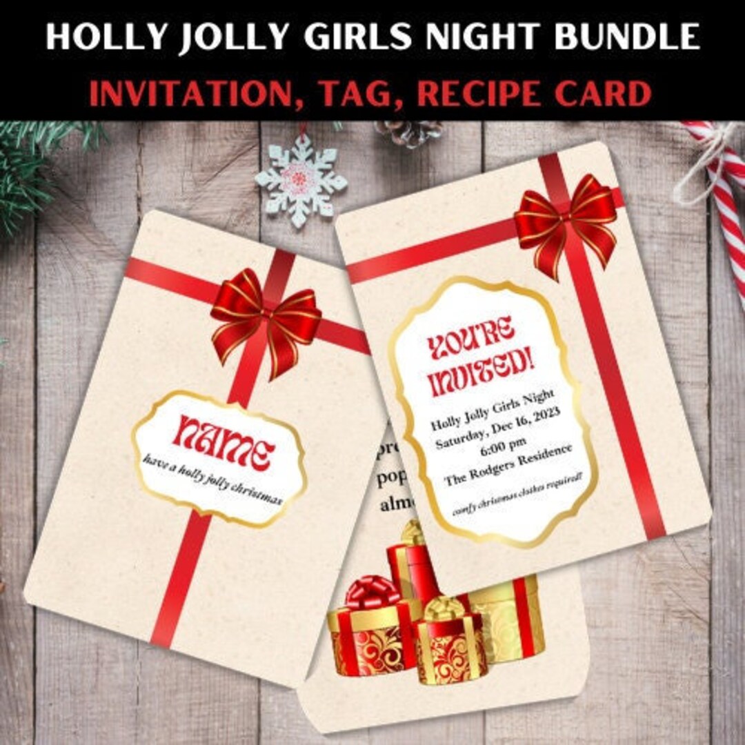 Holly Jolly Girls Night Bundle Custom CHRISTMAS RECIPE - Etsy