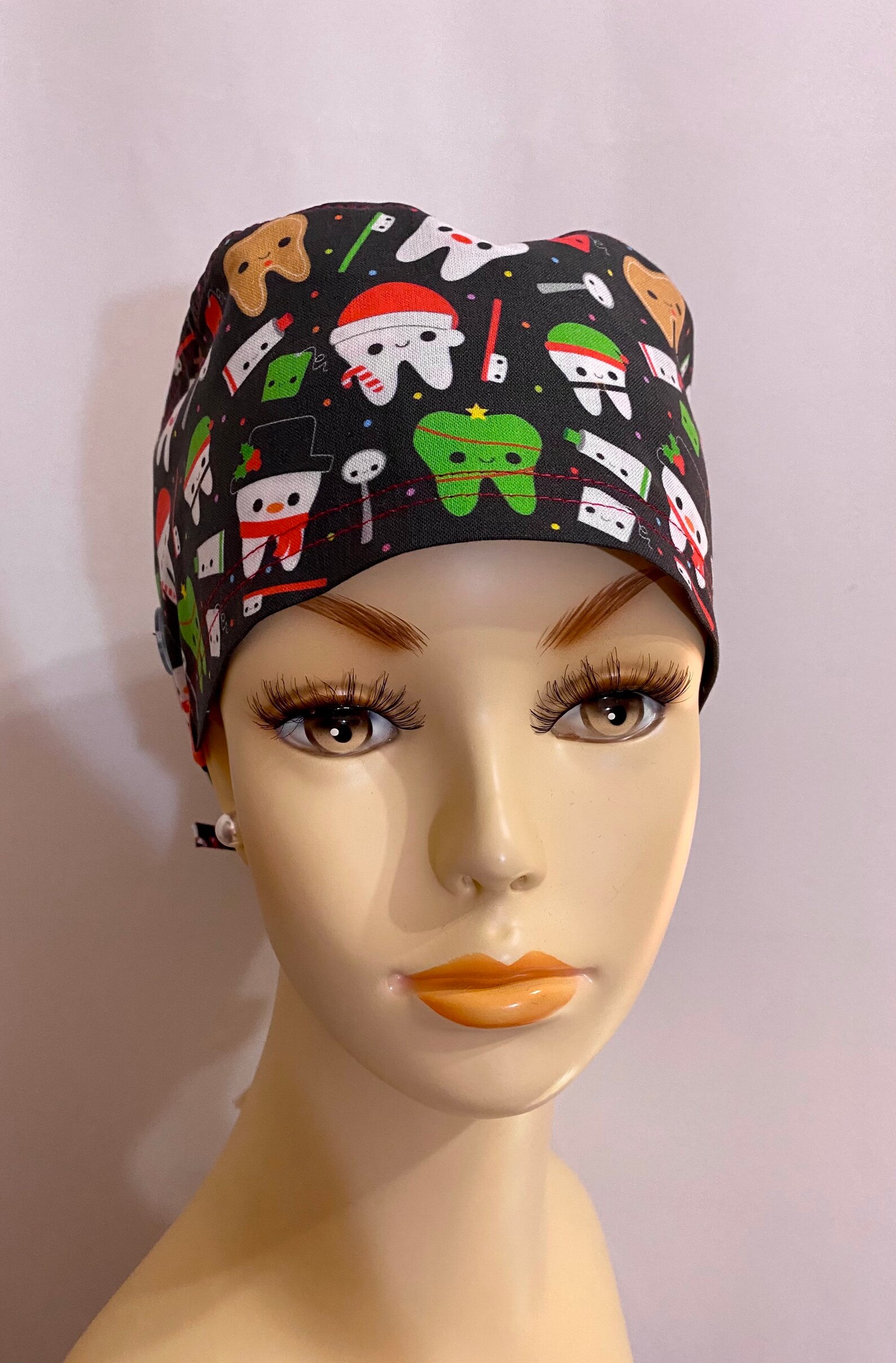 Christmas Smiles Dental Scrub Cap, Surgical Cap, Scrub Cap. Washable ...