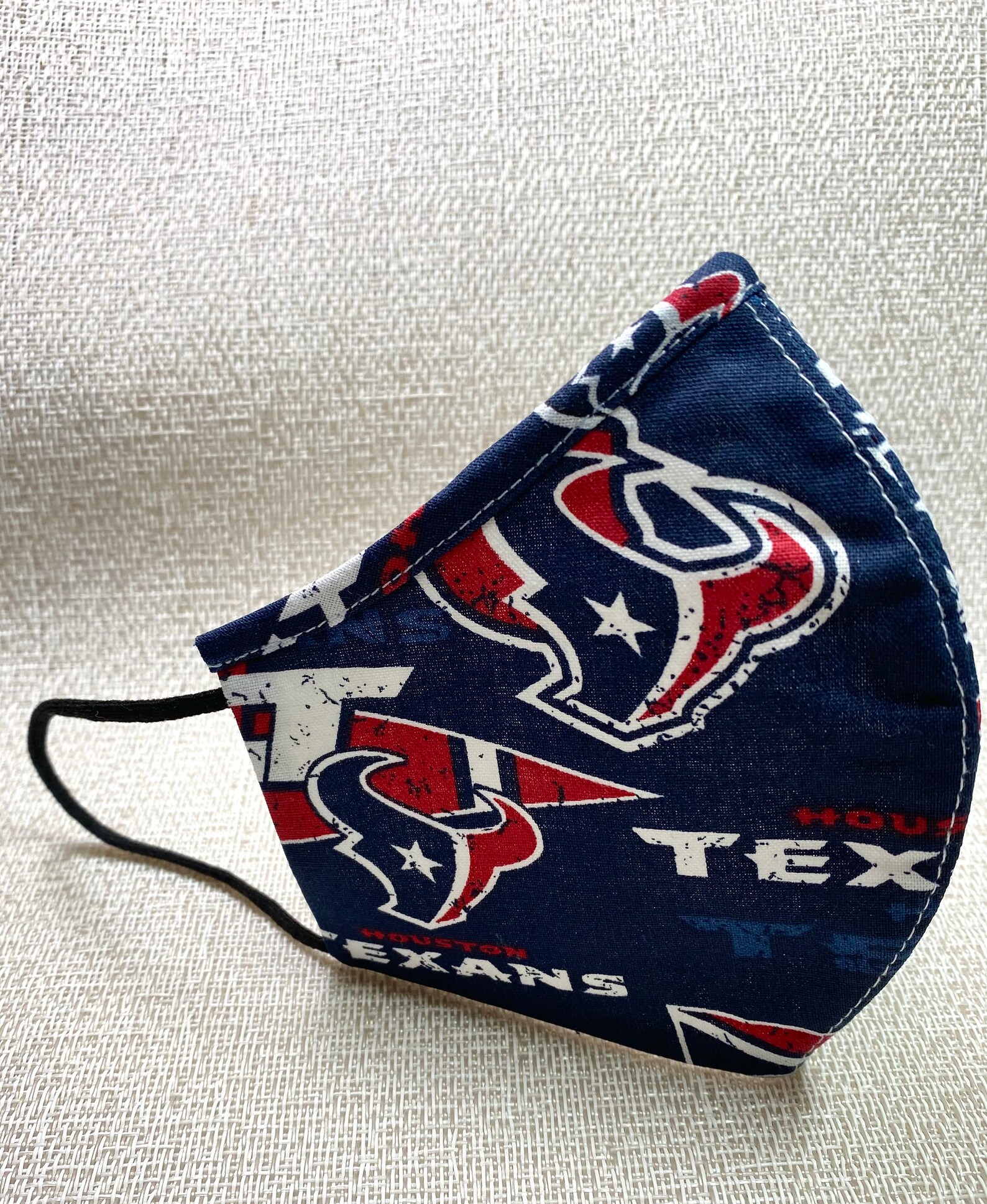 Houston Texans Mask With Nose Wire. 100% Cotton, Washable, Triple Layer ...