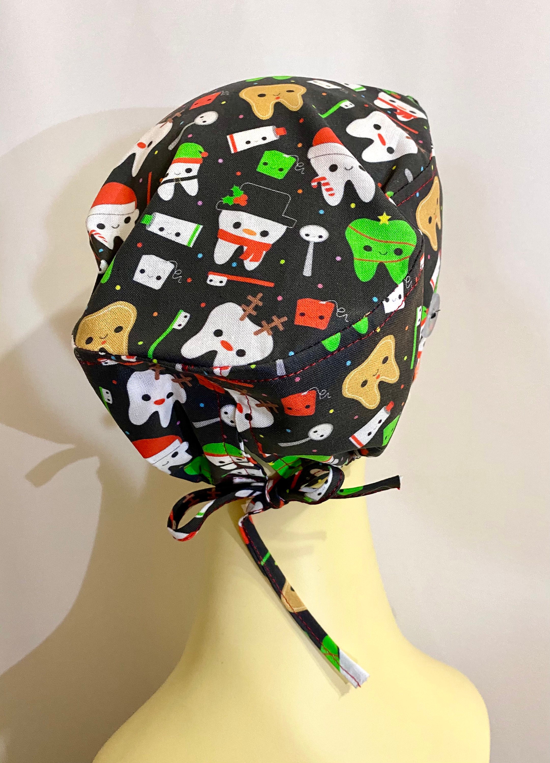 Christmas Smiles Dental Scrub Cap, Surgical Cap, Scrub Cap. Washable ...