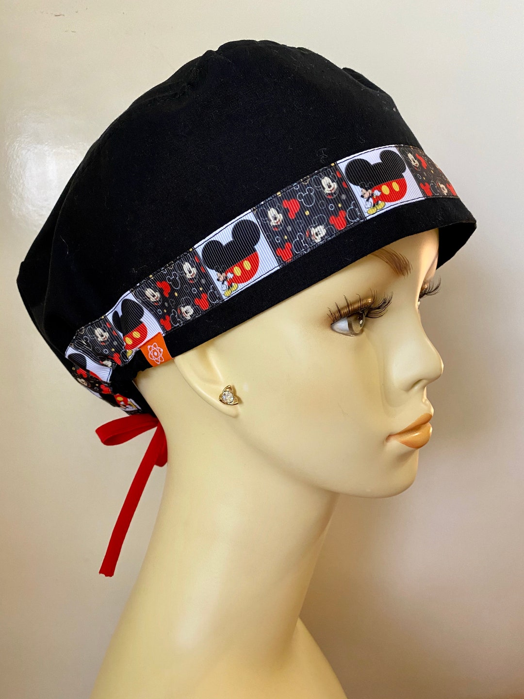 Mickey Mouse Smile Scrub Cap With Buttons, Scrub Hat, Surgical Cap. - Etsy