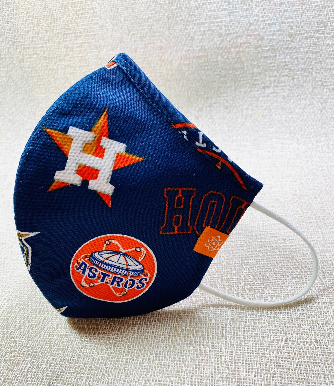 Houston Astros Mask With Nose Wire. 100% Cotton, Washable, Triple Layer ...