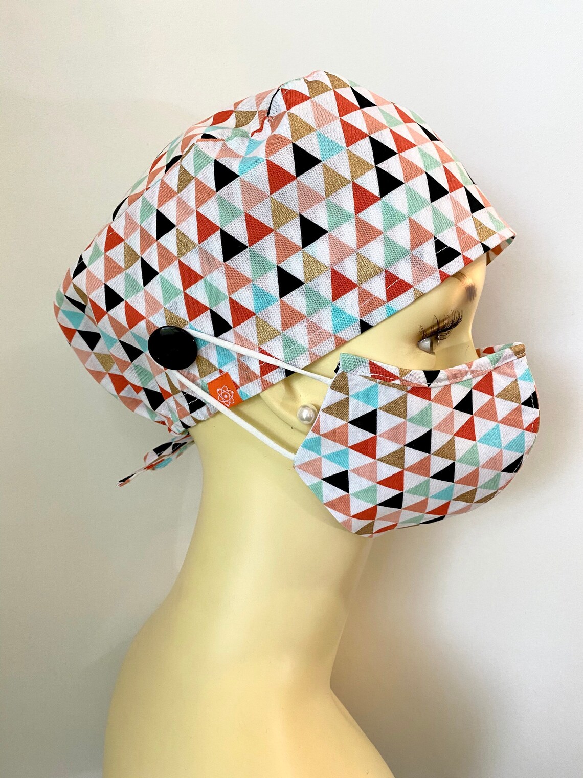 Triangle Mask With Nose Wire. 100% Cotton, Washable, Triple Layer ...
