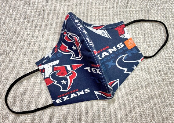 Houston Texans Mask With Nose Wire. 100% Cotton Washable | Etsy