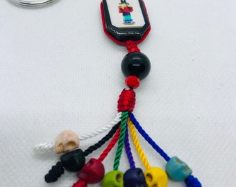 Santa Muerte Wooden Keychain - Etsy