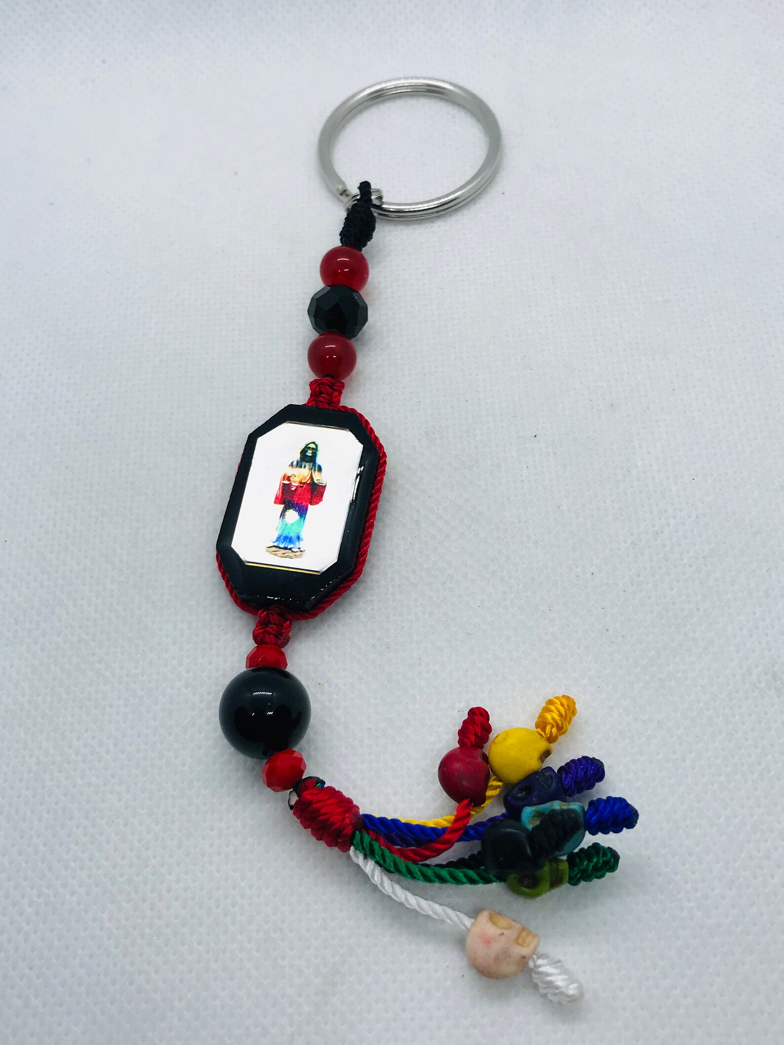 Llavero De La Santa Muerte 7 Potencias Hecho a Mano Keychain Holy Death ...
