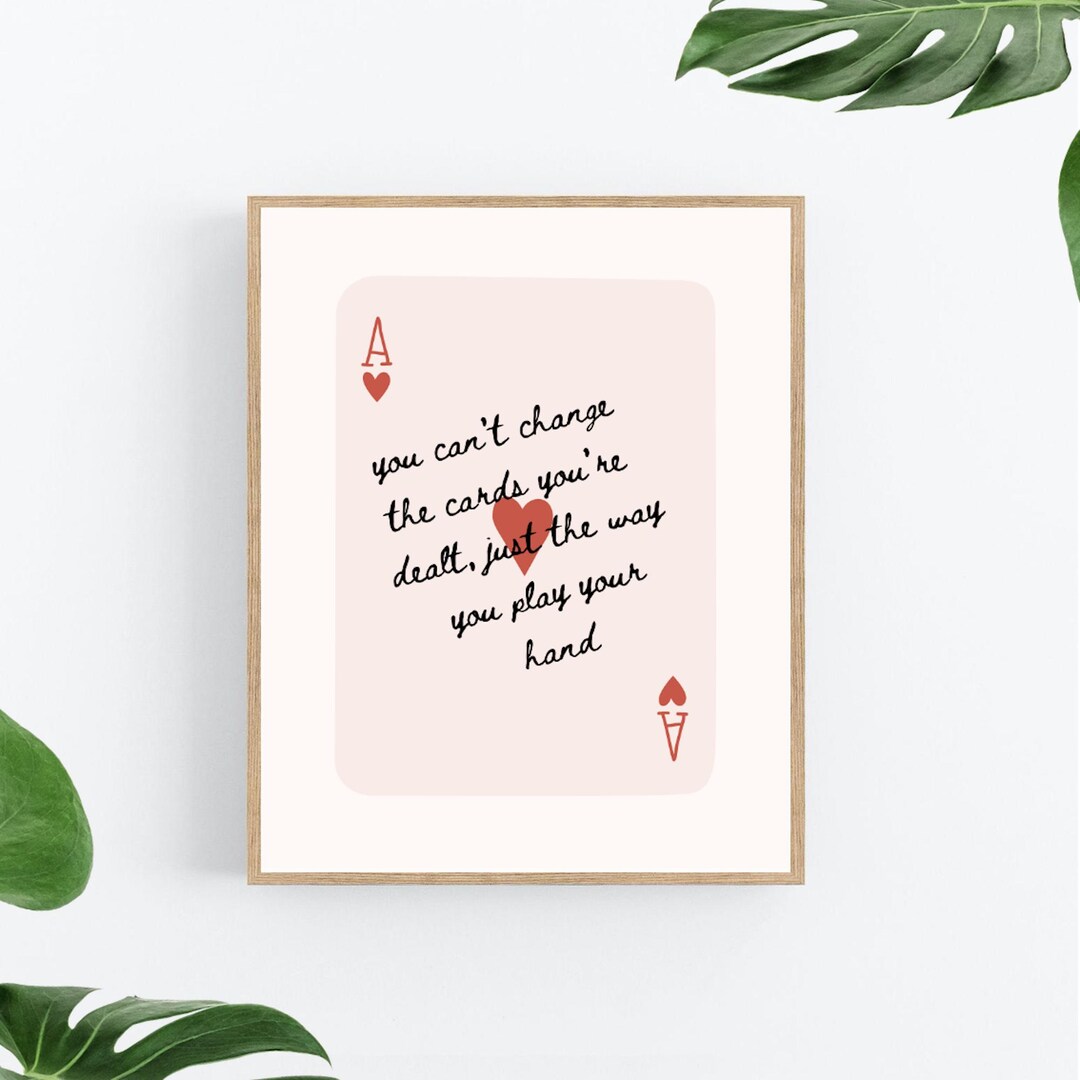 Play the Cards You're Dealt | Motivational Quote Wall Art | DIGITAL ...