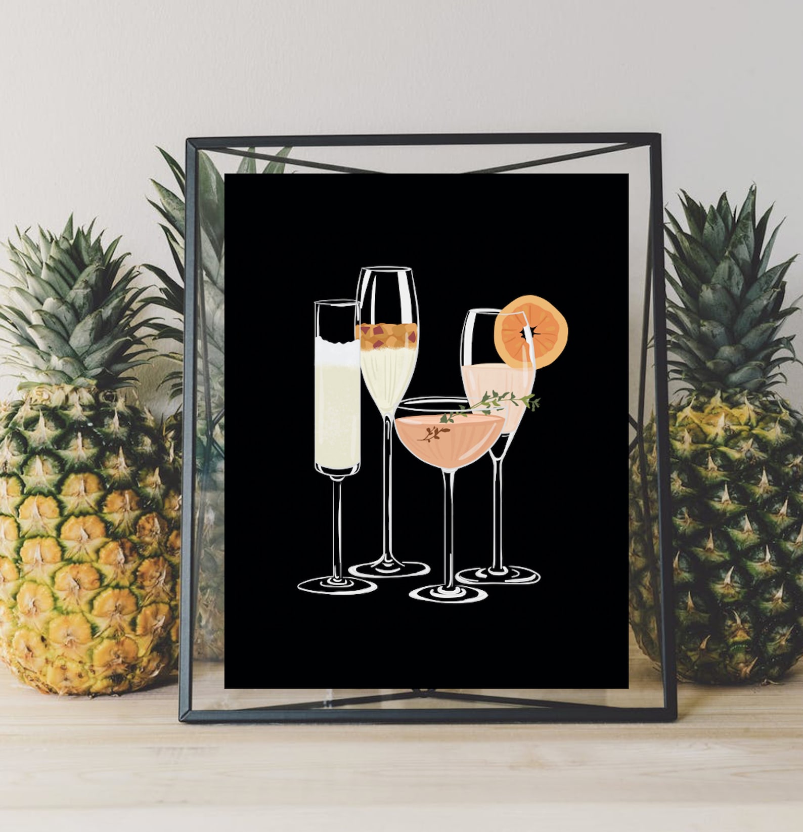 Bar Cart Art, Champagne Art, Cute Wall Art, Digital Print, Printable ...