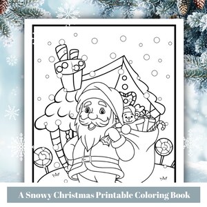 A Snowy Christmas Printable Coloring Book, Coloring Pages for Kids ...