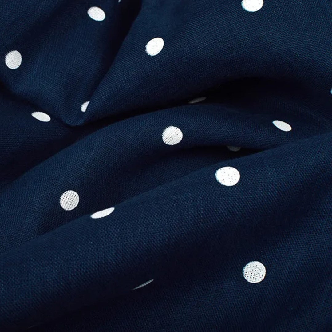Premium 100% Linen Fabric/polka Dot Linen Fabric/spotted Linen Fabric ...