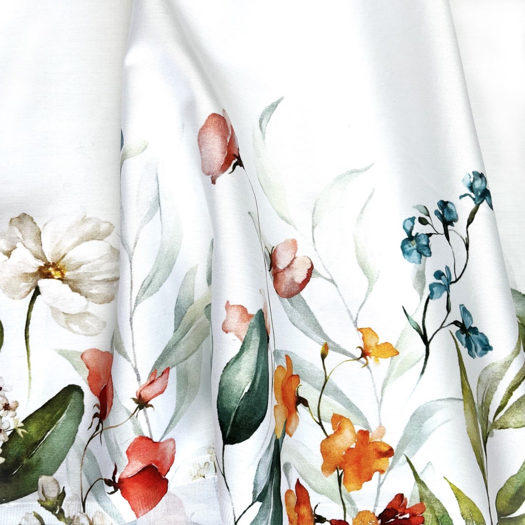 Exclusive 100% Cotton Percale/high Quality Cotton Fabric/meadow Border ...