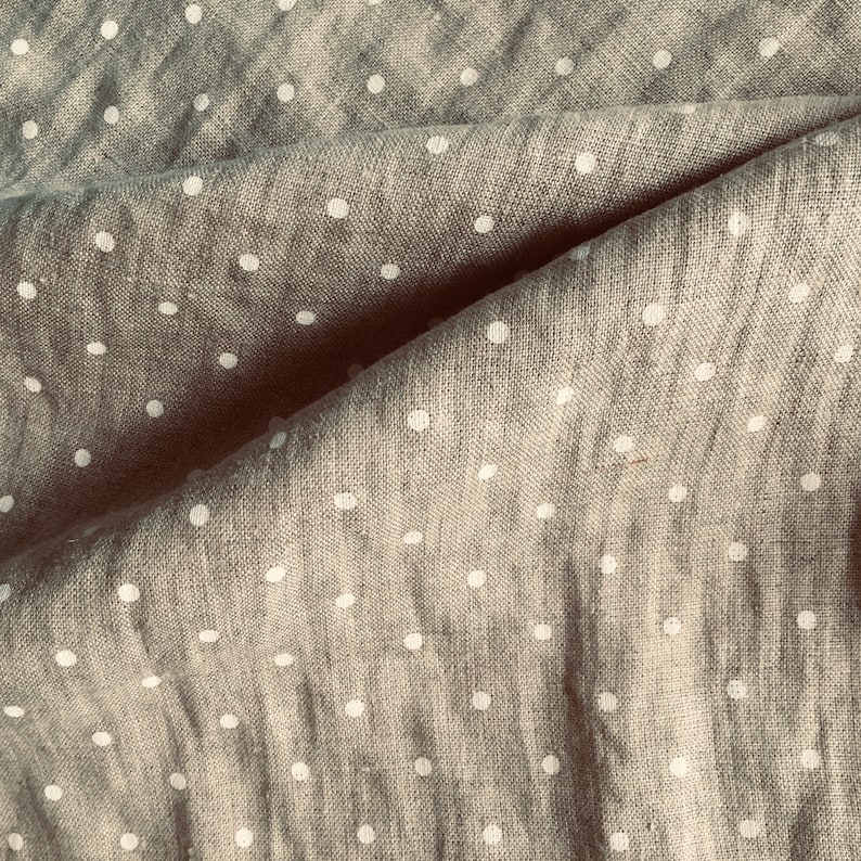 Premium 100% Linen Fabric/polka Dot Linen Fabric/spotted Linen Fabric ...