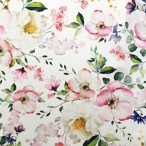 Exclusive 100% Cotton Satin/high Quality Cotton Fabric/watercolor ...