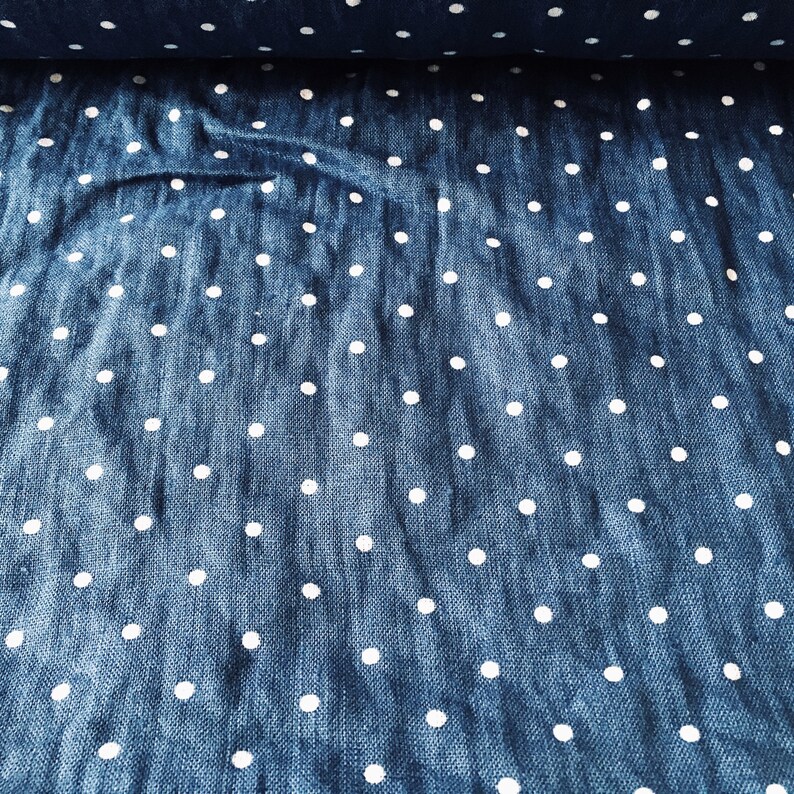 Premium 100% Linen Fabric/polka Dot Linen Fabric/spotted Linen Fabric ...