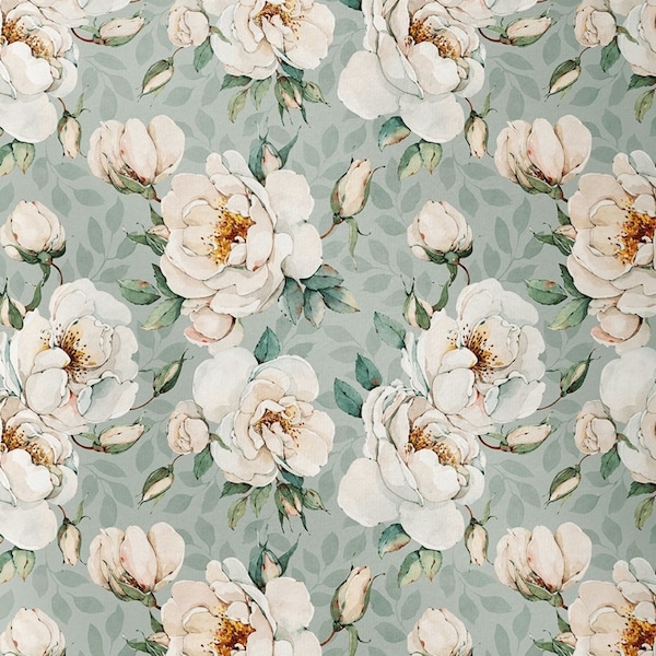 Floral Satin Fabric - Etsy